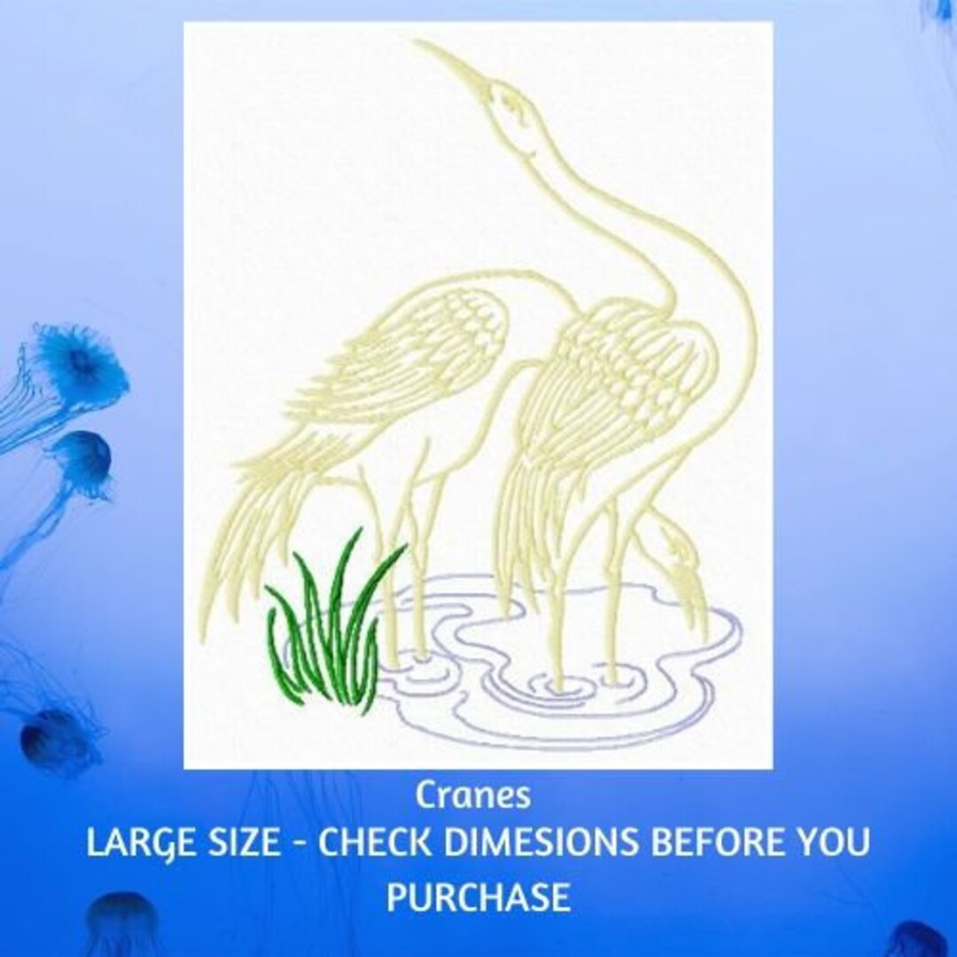 Machine Embroidery, Cranes Embroidery Designs, Instant Download, 6 X 10 ...