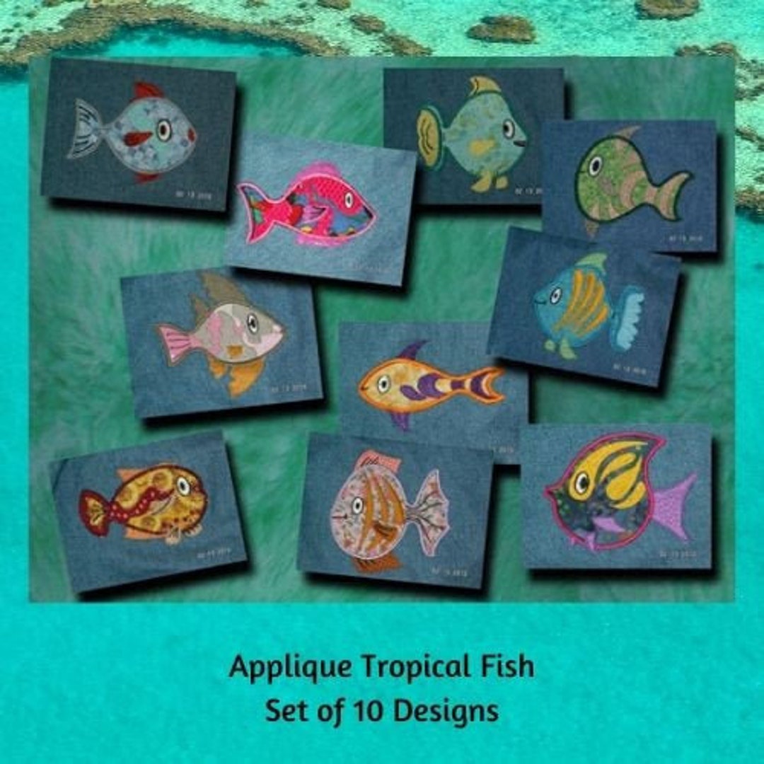Applique Machine Embroidery, Applique Tropical Fish Designs, Ocean ...
