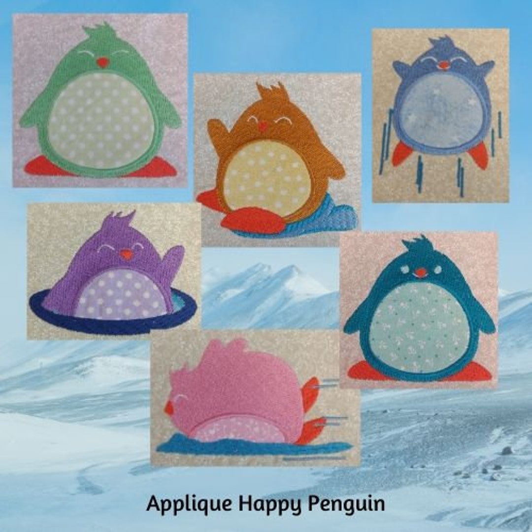 Machine Embroidery, Applique Penguins Embroidery Designs, Winter ...