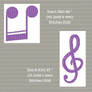 Machine Embroidery Designs Musical Notes Set Embroidery - Etsy