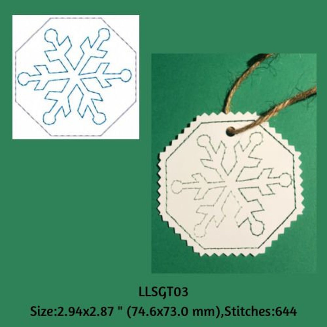 DIY Machine Embroidery Gift Tags / Snowflake Embroidery - Etsy