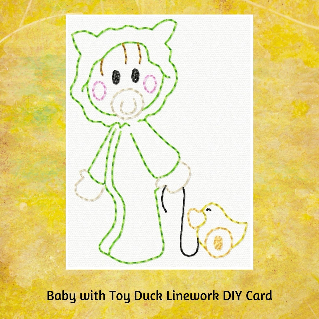 DIY Machine Embroidery Card Design, Cute Baby Card Embroidery Design ...