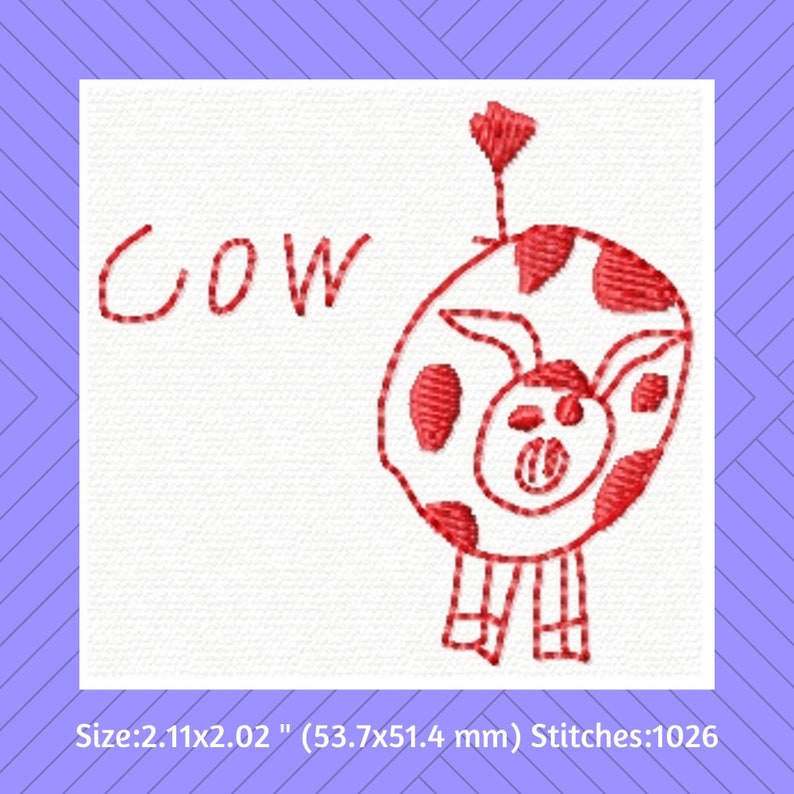 Machine Embroidery, Silly Farm Animals Redwork Embroidery Designs ...