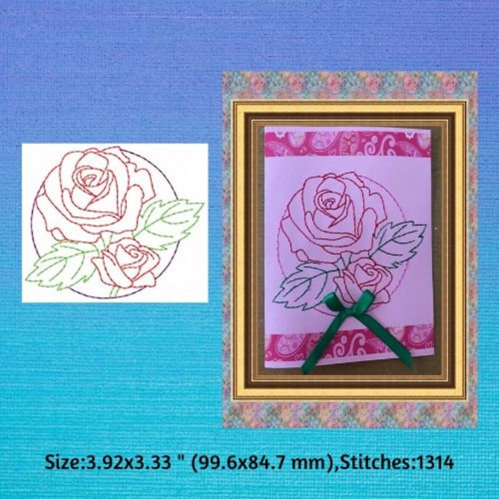 DIY Machine Embroidery Card Design Floral Card Design - Etsy