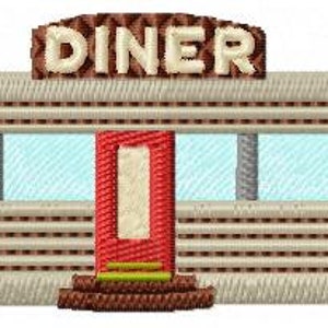 Retro Machine Embroidery, 50s Diner Embroidery Design, Vintage Themed ...