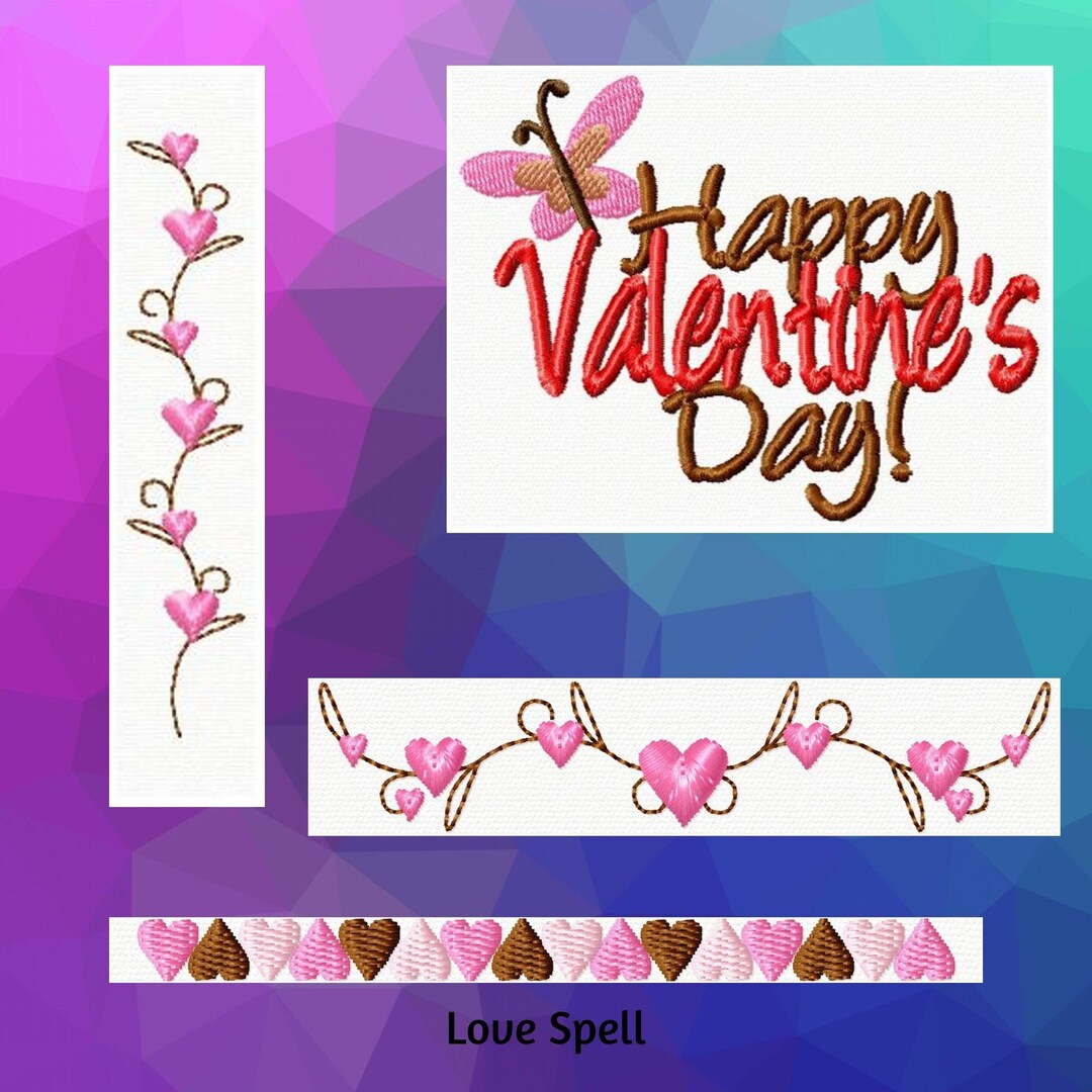 Machine Embroidery, Love Spell Embroidery Designs, Instant Download ...