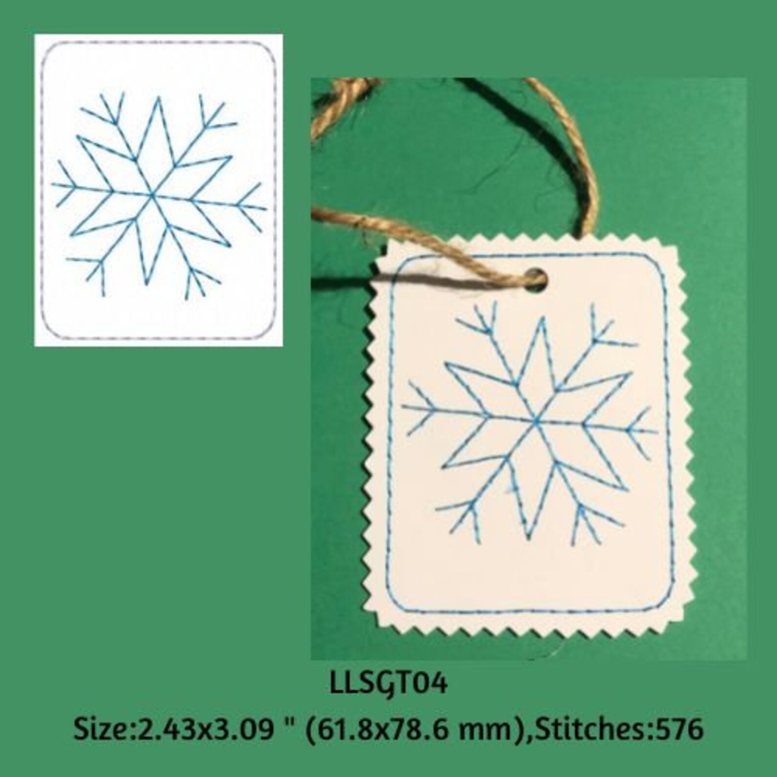 DIY Machine Embroidery Gift Tags / Snowflake Embroidery - Etsy