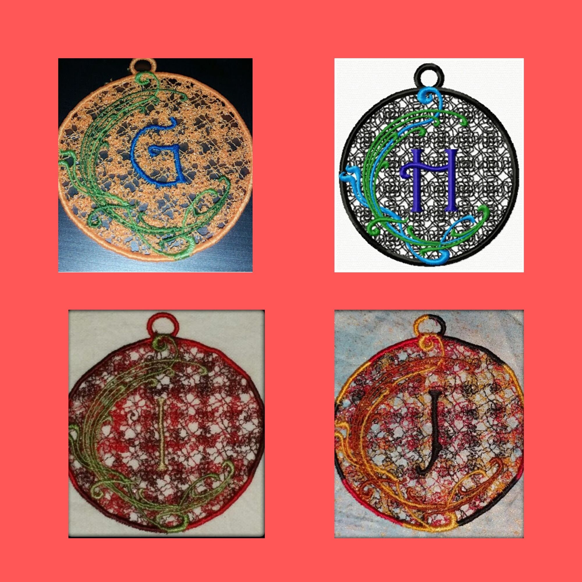 Free Standing Lace Alphabet Machine Embroidery /FSL Ornament | Etsy