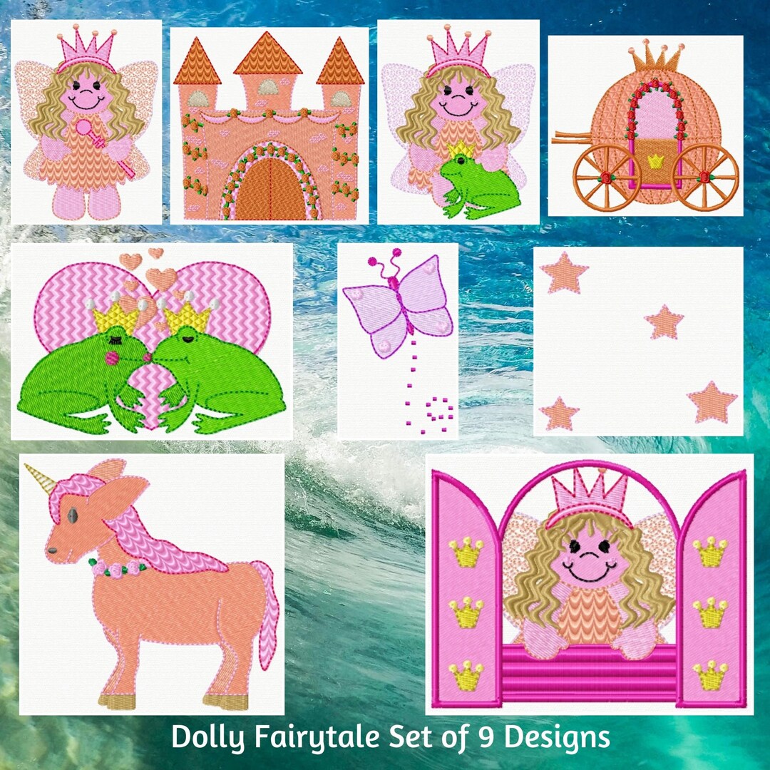 Machine Embroidery, Dolly Fairytale Embroidery Designs, Instant ...