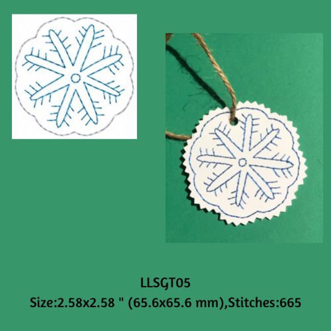 DIY Machine Embroidery Gift Tags / Snowflake Embroidery - Etsy