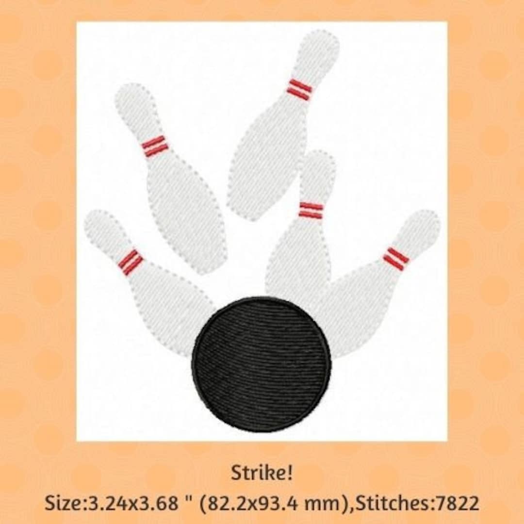 Machine Embroidery, Bowling Pin Strike Embroidery File, Bowling Alley ...