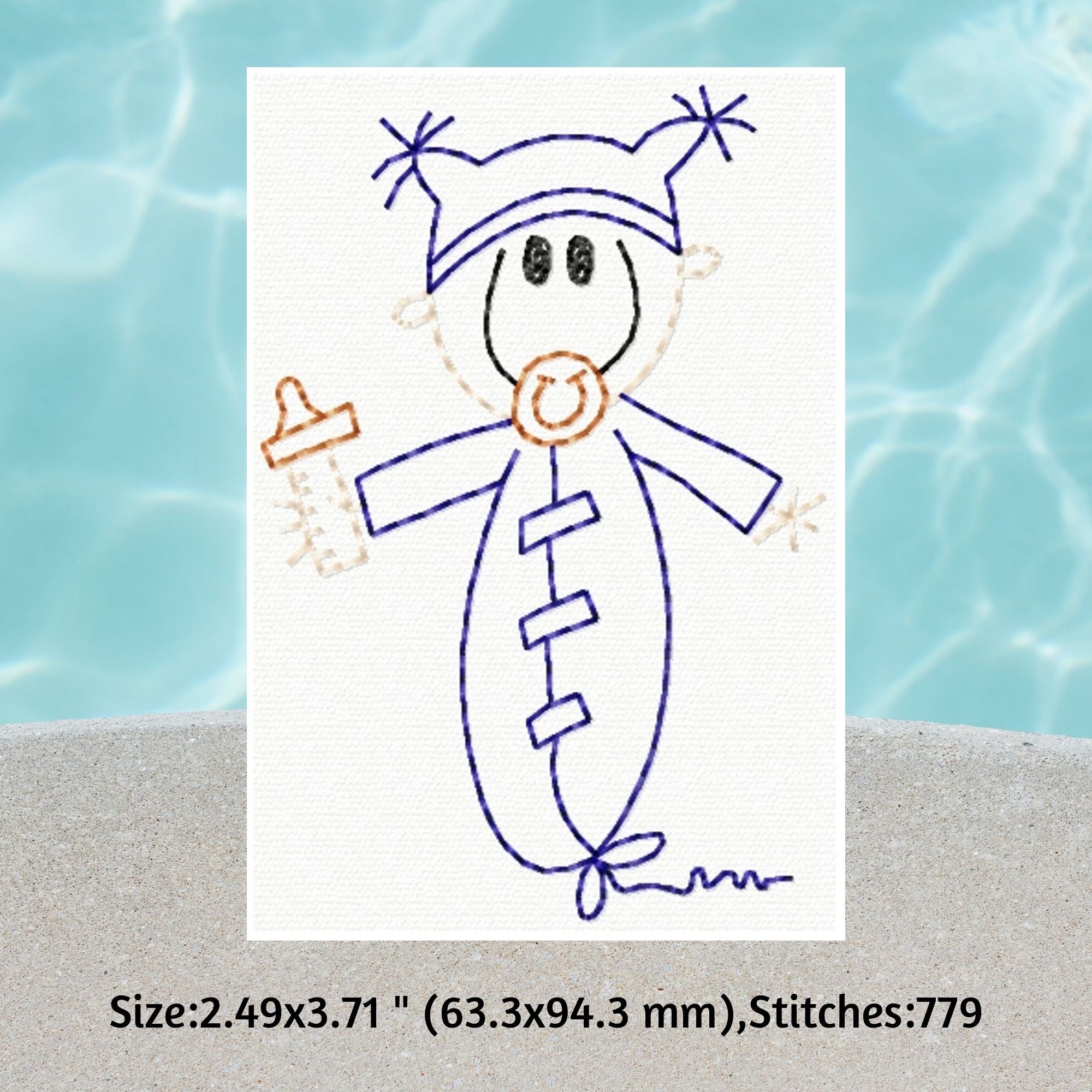 DIY Machine Embroidery Card Design, Cute Baby Card Embroidery, Instant ...