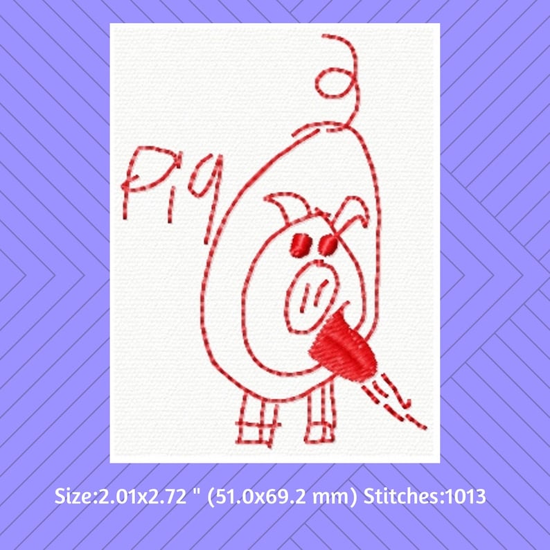 Machine Embroidery, Silly Farm Animals Redwork Embroidery Designs ...