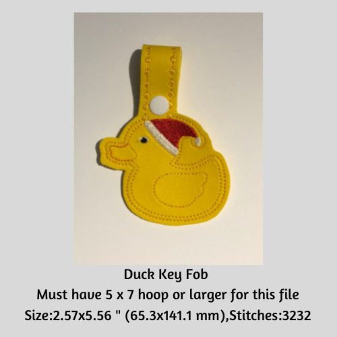 DIY Machine Embroidery File, Christmas Duck Key Fob Design, Instant ...