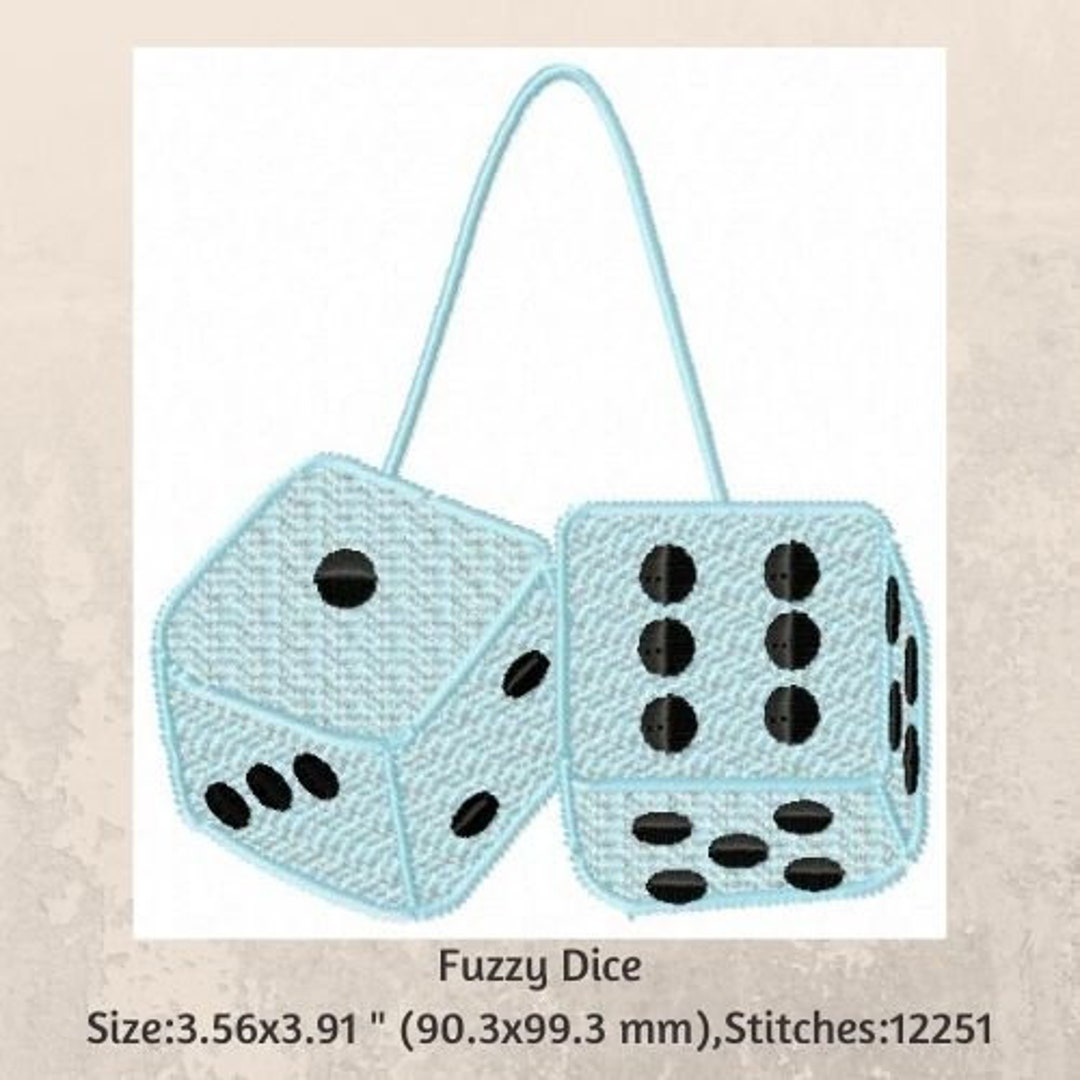Retro Machine Embroidery, Fuzzy Dice, 50's Culture, Vintage Style ...