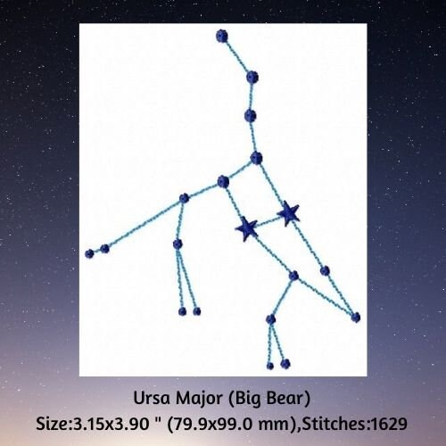 Ursa Major and Minor Constellations Embroidery Design Great - Etsy