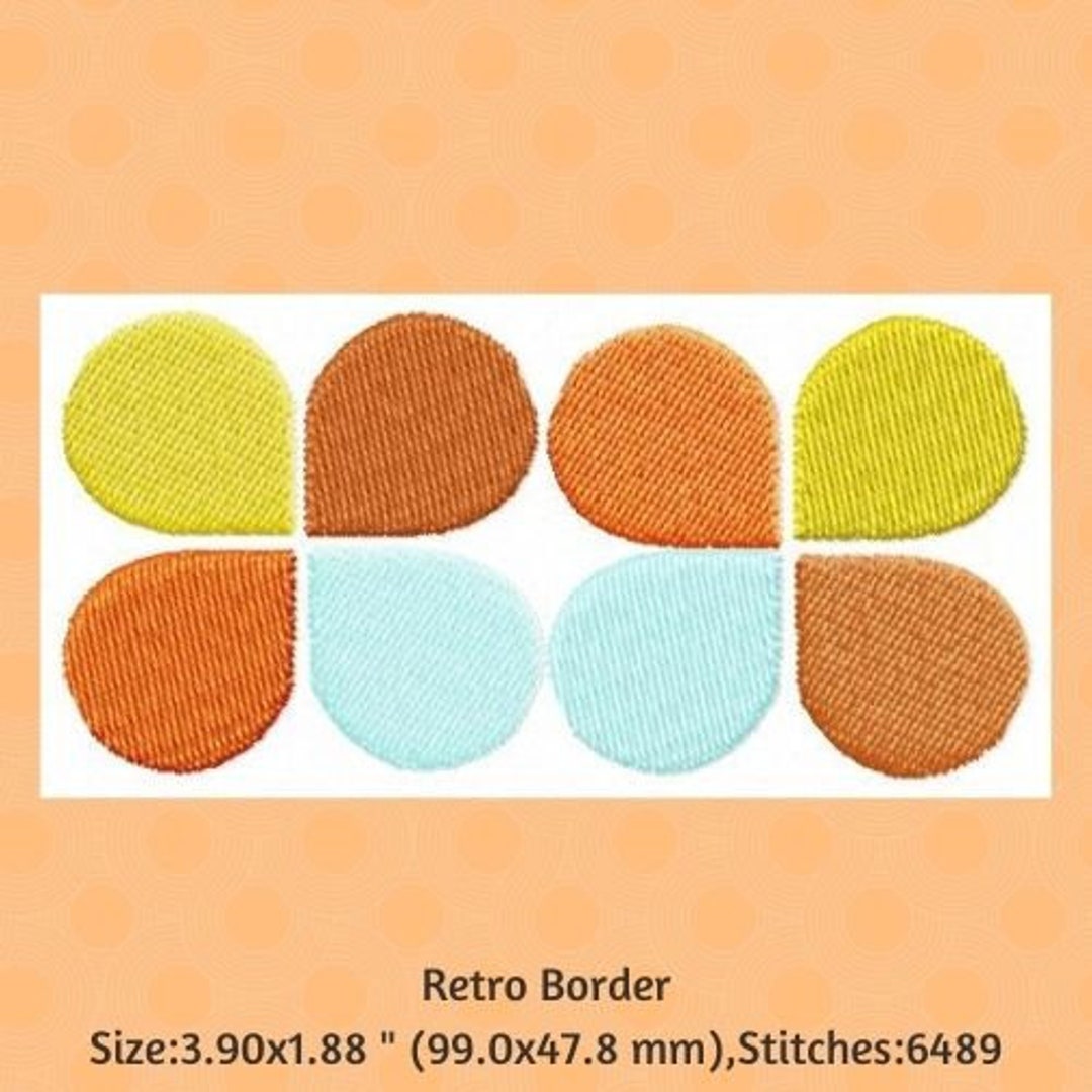 Retro Machine Embroidery, 50s Retro Border Pattern Embroidery Design ...
