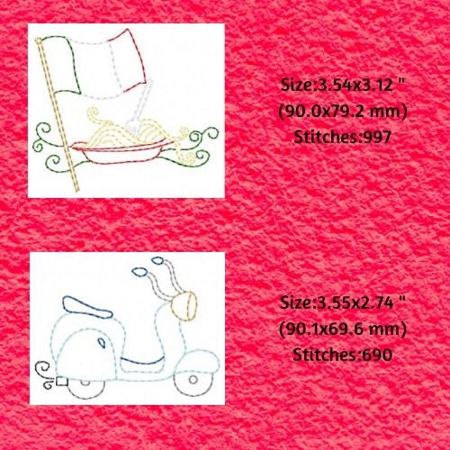 DIY Machine Embroidery Card Design / Italy Card Design / | Etsy