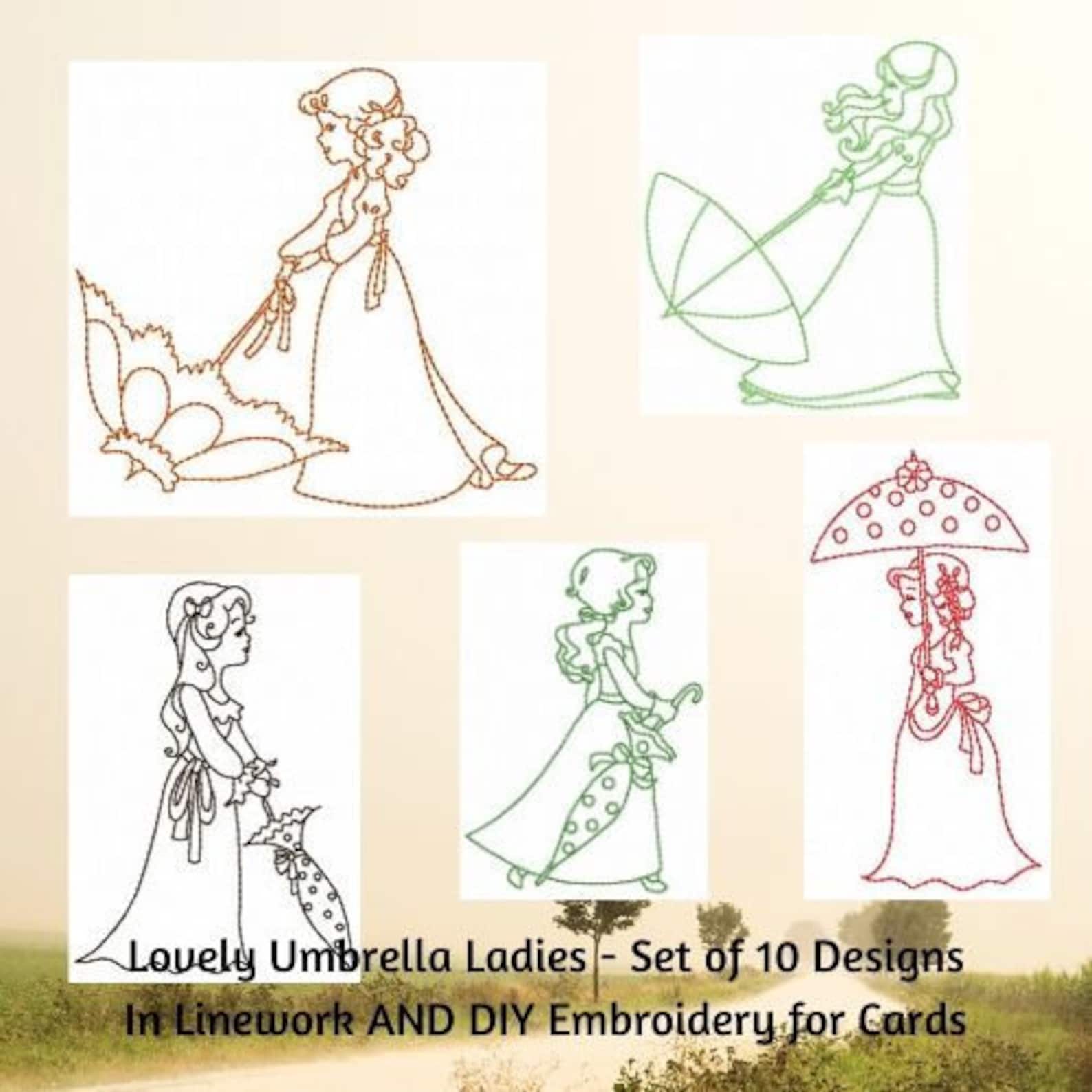 Instant Download DIY Machine Embroidery Card Design Ladies - Etsy