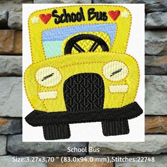 Machine Embroidery / School Bus Embroidery Design / Back to | Etsy