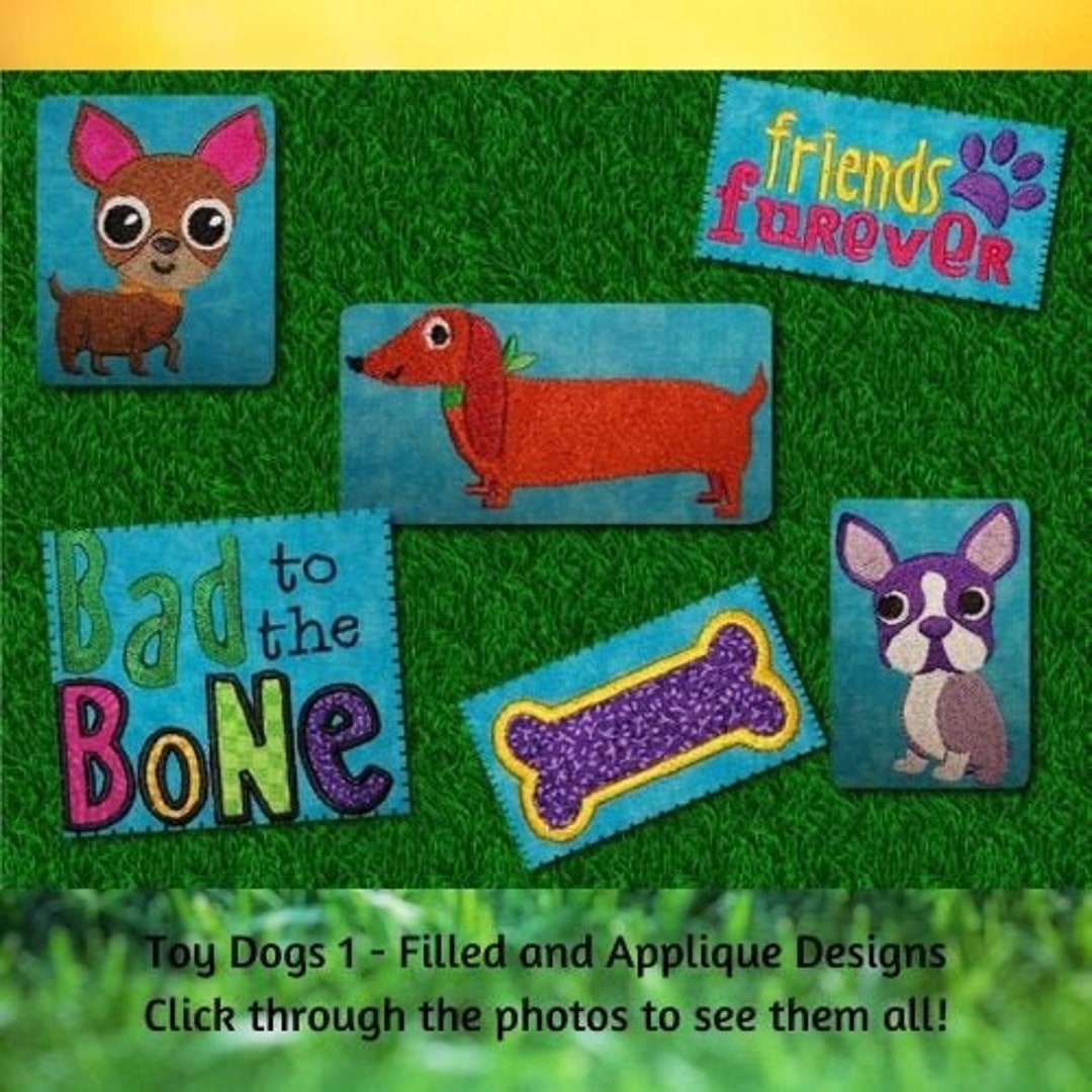 Bordado a máquina / Perros de juguete 1 Diseños de bordado / Lindos ...