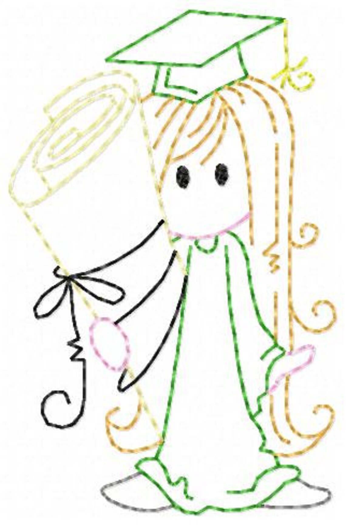 DIY Machine Embroidery Card Design Graduation Embroidery - Etsy