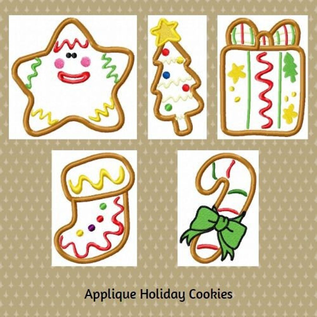 Applique Machine Embroidery, Holiday Cookies Embroidery Designs ...