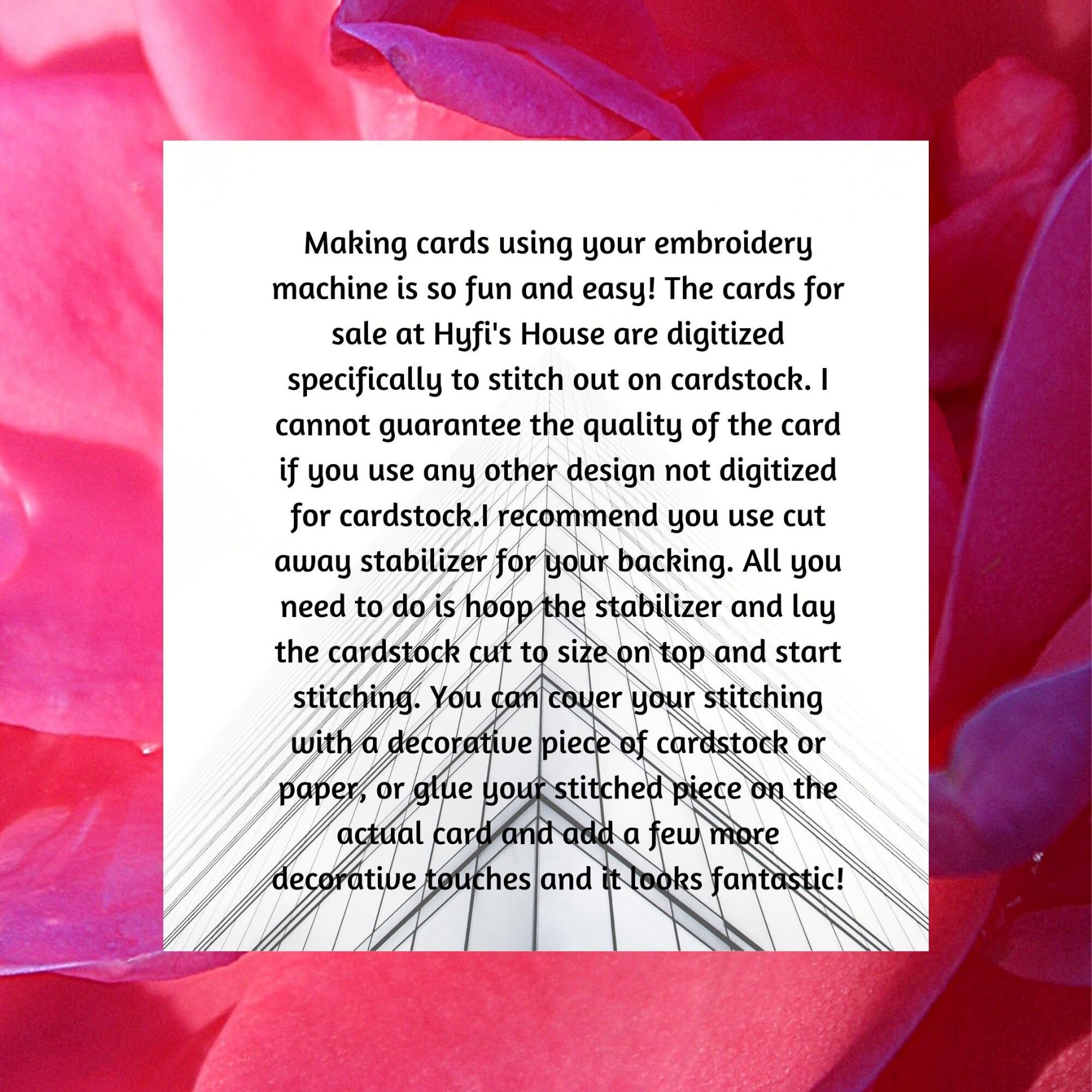 DIY Machine Embroidery Card Design / Birthday Cake Embroidery | Etsy