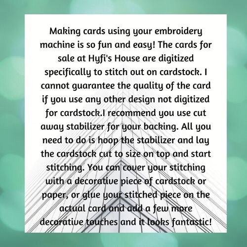 DIY Machine Embroidery Card Design / Sorry Linework Embroidery | Etsy