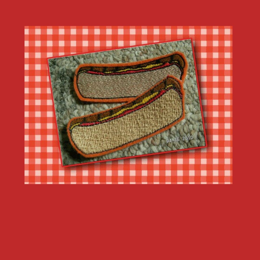 Machine Embroidery, Hot Dog Embroidery Design, Instant Download ...