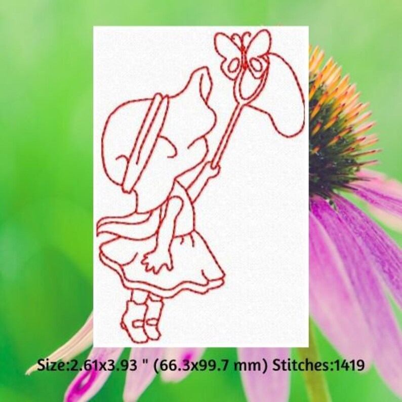 Machine Embroidery Instant Download, Redwork Country Girls Embroidery ...