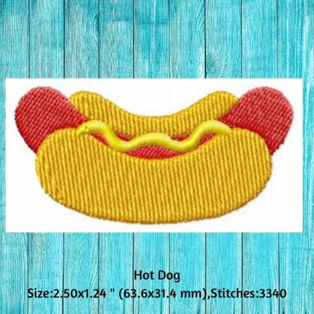 Hot Dog Machine Embroidery Design, Instant Download, Embroidery File ...