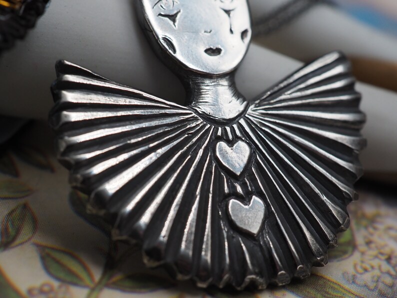 Pierrot Sterling Silver Necklace. Sad Clown Pendant. Handcrafted ...