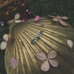 Gloomy Garden Party Ring Set, Floral Sterling Silver Nature Inspired ...