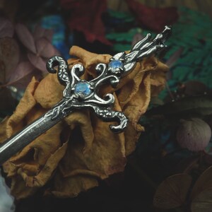 Magic Sword Necklace With Gemstones. Sterling Silver Statement Dagger ...