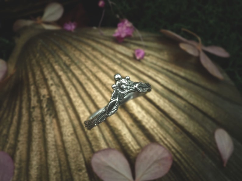 Gloomy Garden Party Ring Set, Floral Sterling Silver Nature Inspired ...