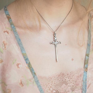 Magic Sword Necklace With Gemstones. Sterling Silver Statement Dagger ...