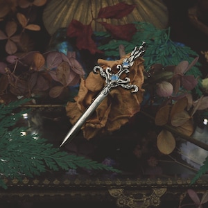 Magic Sword Necklace With Gemstones. Sterling Silver Statement Dagger ...