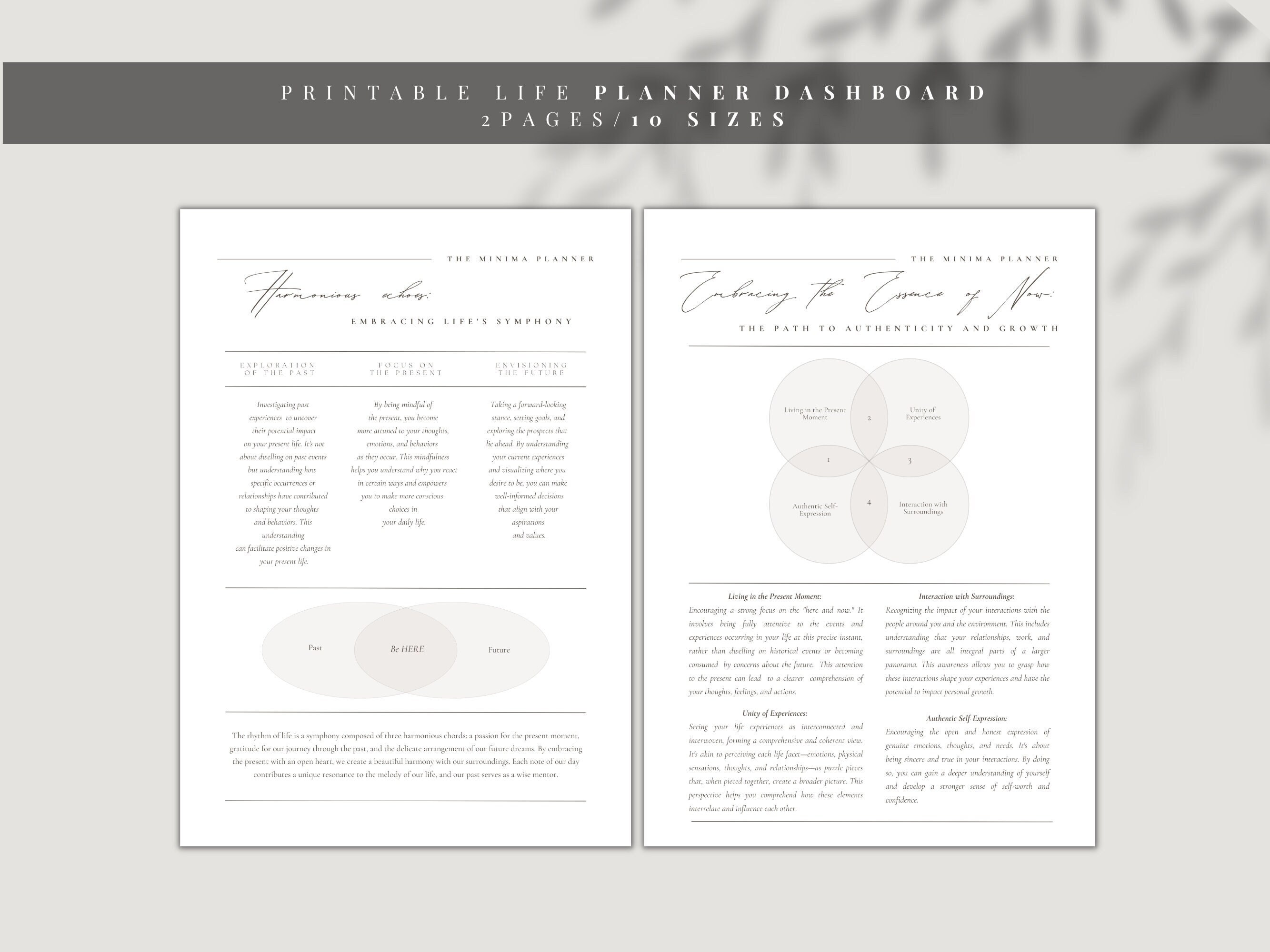 Aesthetic Life Planner Dashboard, A5, A4, Personal Size, Personal Wide ...