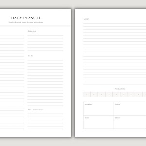 Undated Daily Printable Planner, 6 Sizes, Daily Planner, Schedule ...