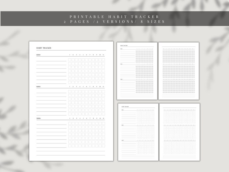 Habit Tracker Printable, Monthly Tracker, Tracker Template, Routine ...