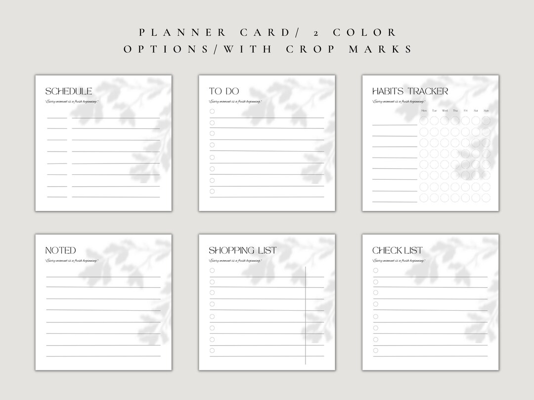 Printable Planner Cards | Planner Cards | Journal Cards | Stationary ...