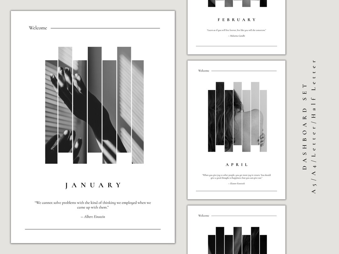 MONTHLY PRINTABLE Planner, Dashboard Set Inserts, A5, A4,letter ...