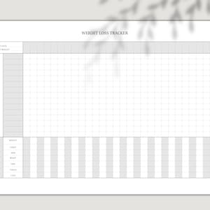 Printable Weight Tracker, Weight Log Template, Weight Loss Planner ...