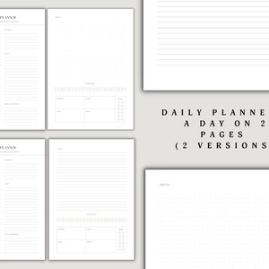 Undated Daily Printable Planner, 6 Sizes, Daily Planner, Schedule ...