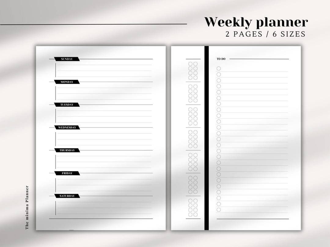 Weekly Planner, Week at a Glance, Weekly Schedule, Weekly Agenda ...