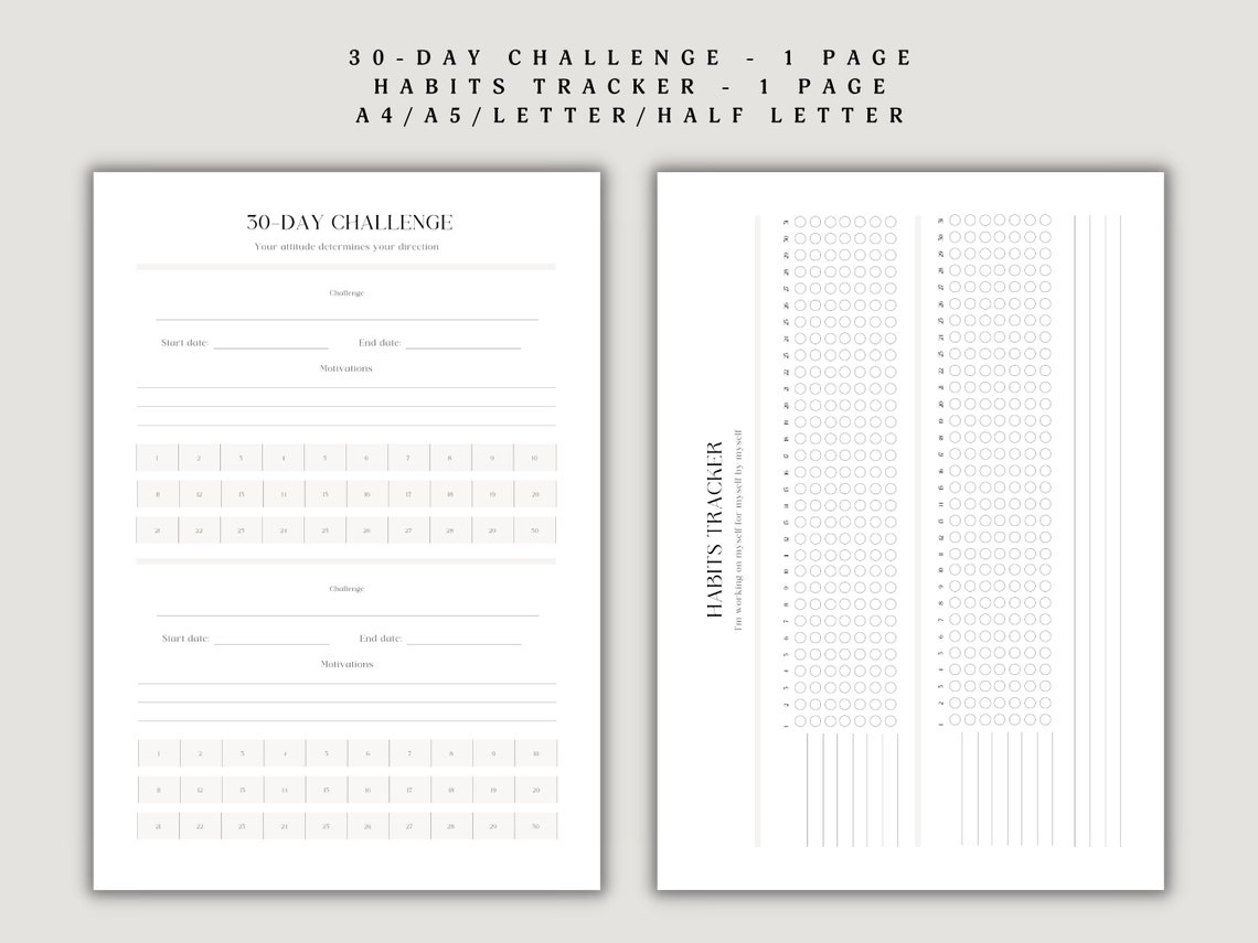Habit Tracker Printable, Monthly Tracker, Tracker Template, Routine ...