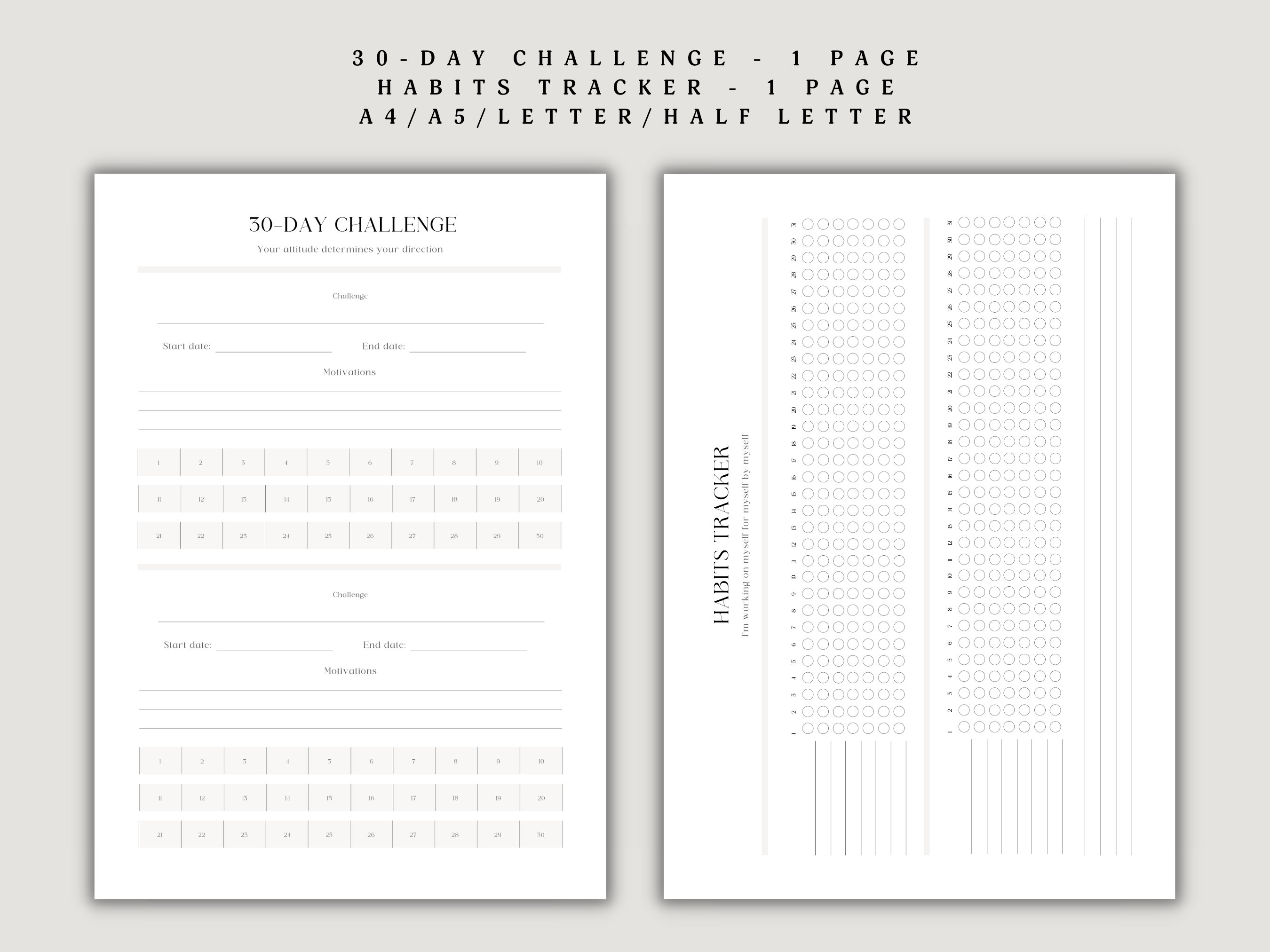 Habit Tracker Printable, Monthly Tracker, Tracker Template, Routine ...