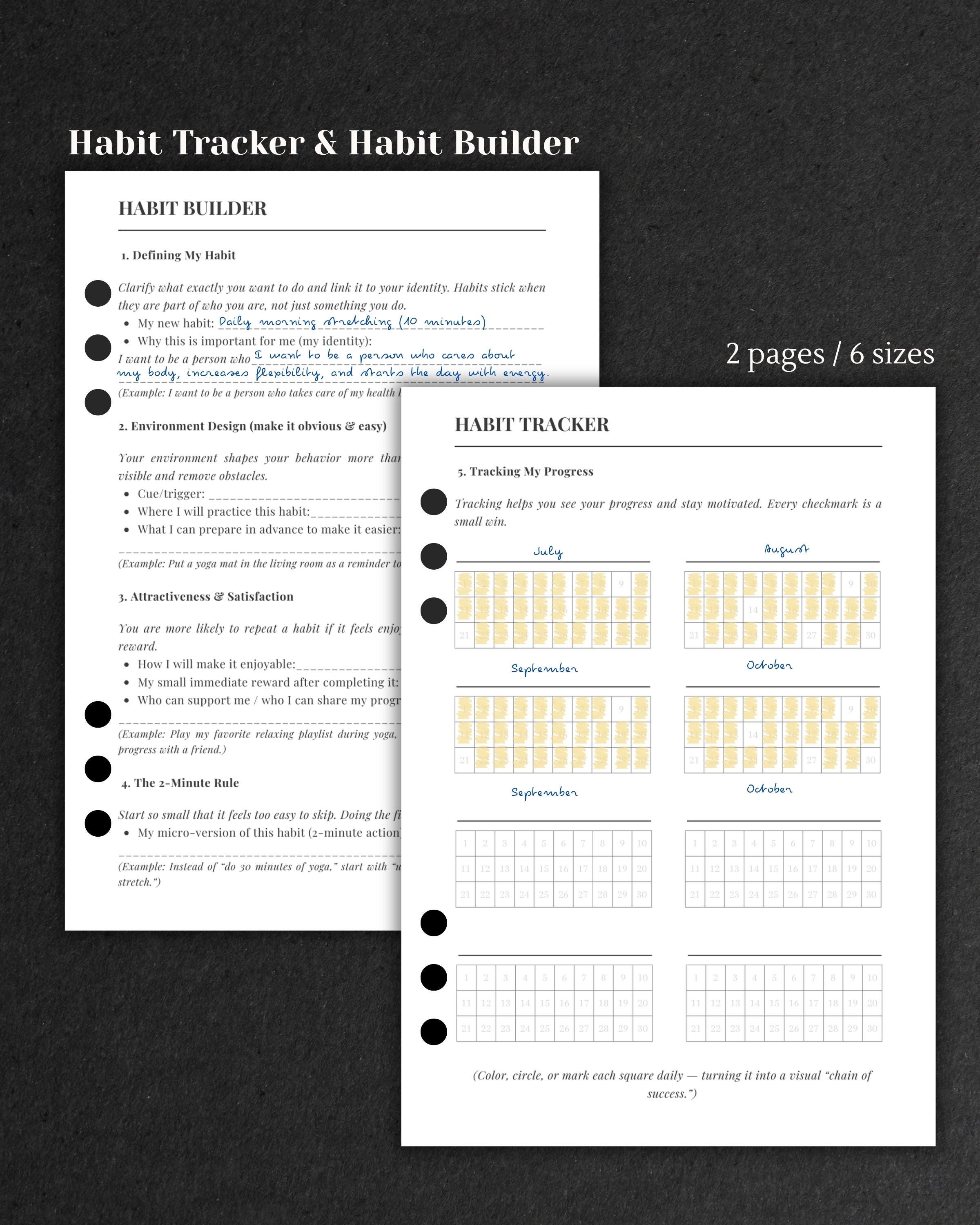 Habit Tracker & Habit Builder, Printable Goal Tracker, Behavioral ...