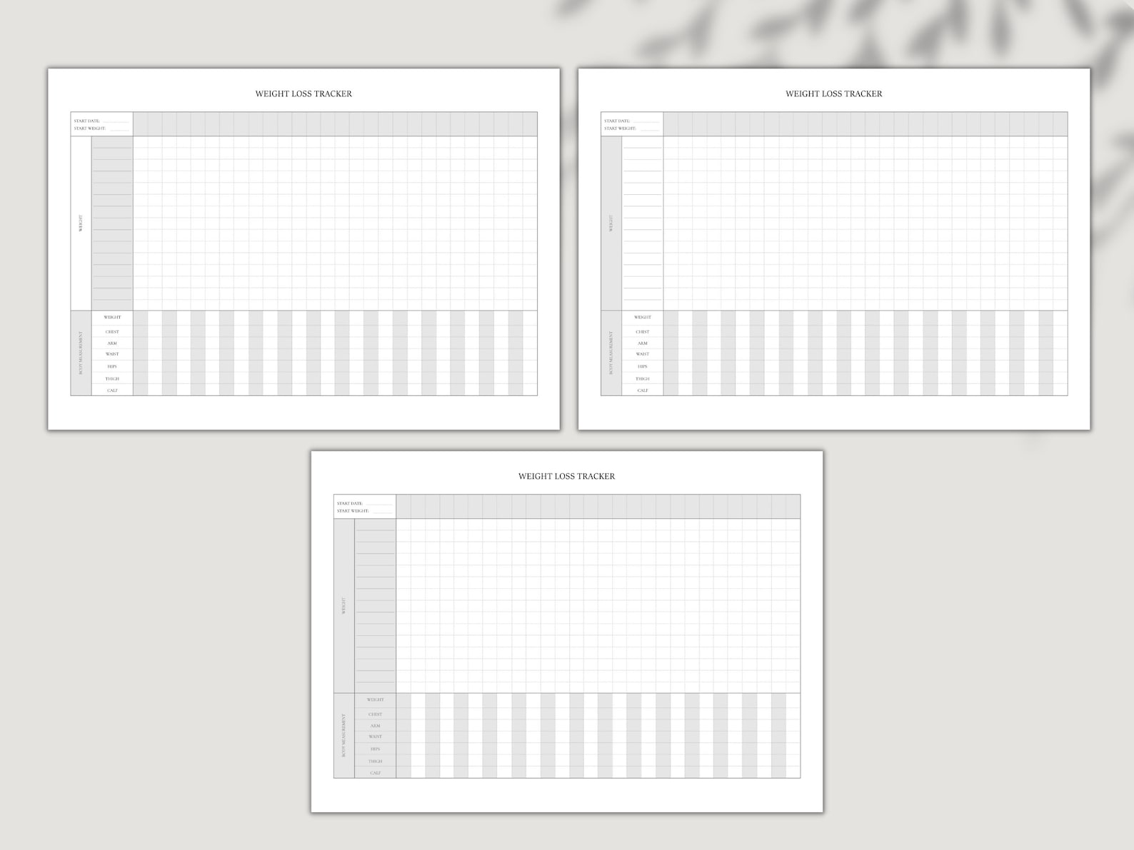 Printable Weight Tracker, Weight Log Template, Weight Loss Planner ...